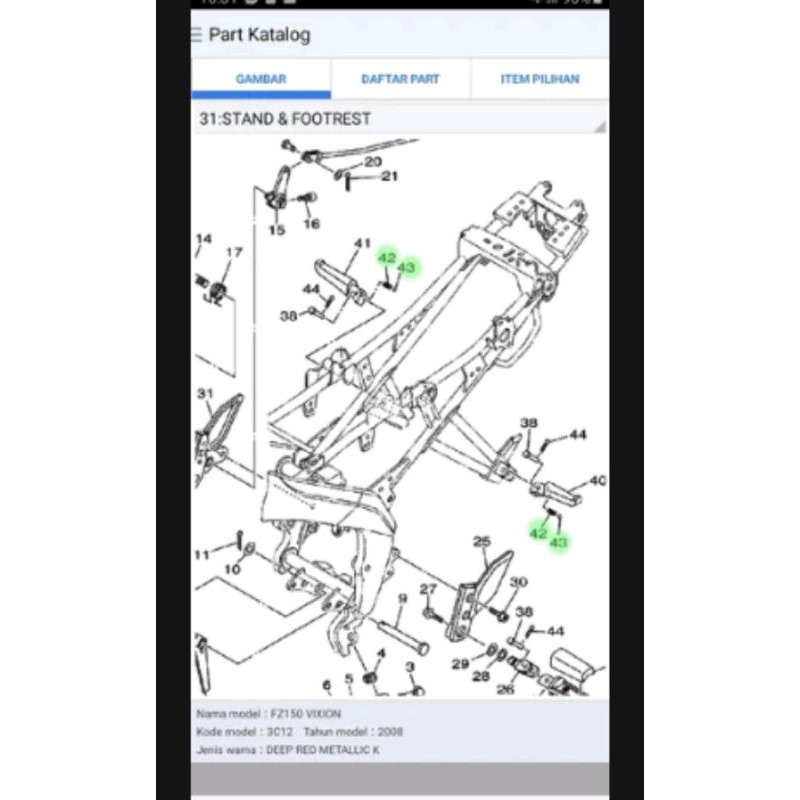 Jual Per dan pelor step footstep belakang Vixion mx king original ...