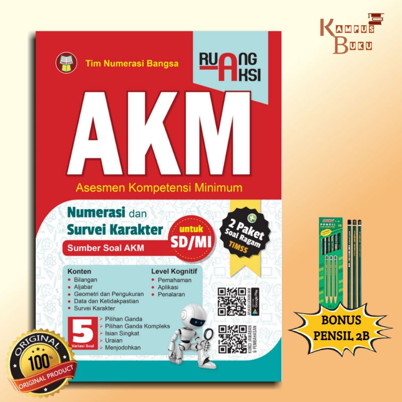 Jual Buku AKM SD : Ruang Aksi AKM Numerasi dan Survei Karakter SD ...