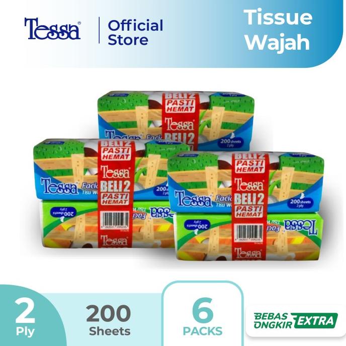 Jual Promo Awal tahun Buy 3 get 6 - Tessa Facial Tissue Character 200 ...