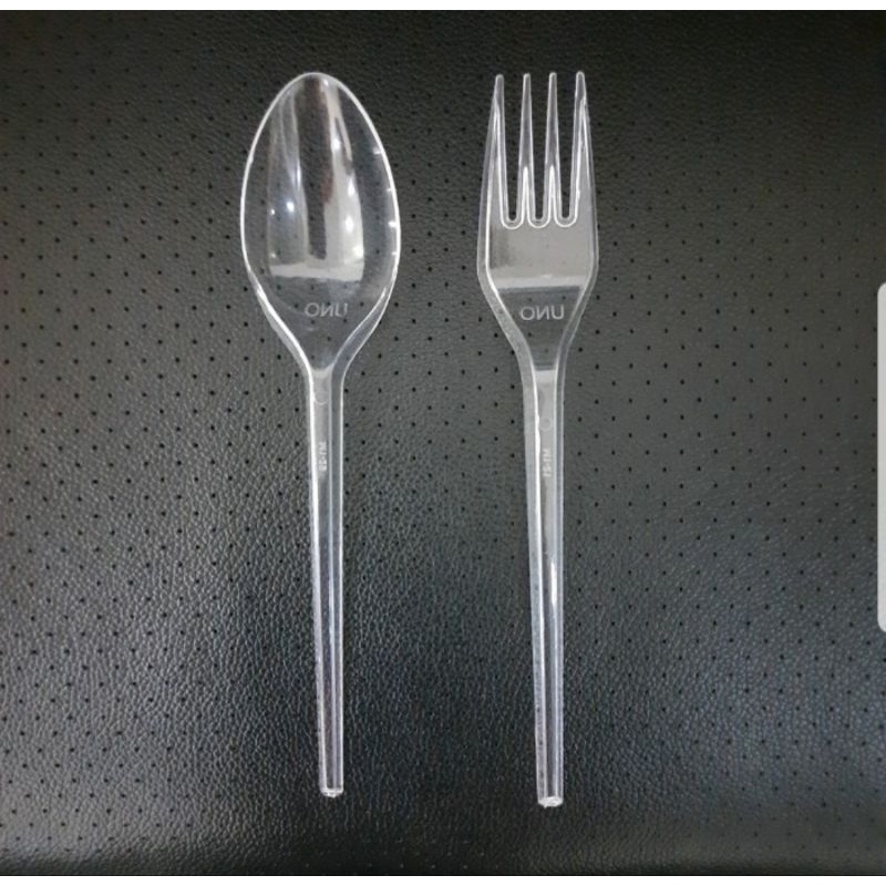 Jual Sendok Garpu Plastik Bening Panjang UNO | 25pcs/Pack | Shopee ...