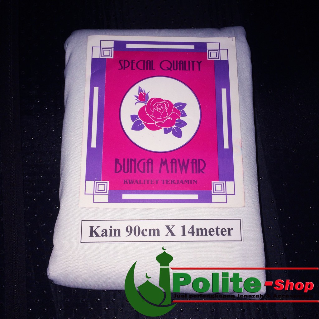 Jual Kain kafan putih Cap Bunga mawar Lebar 90cm Panjang 14 meter ...