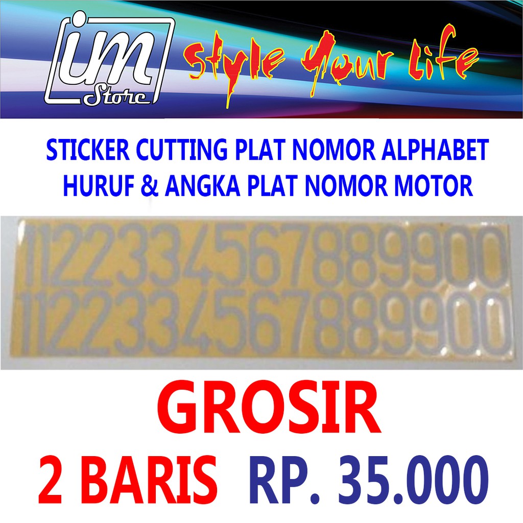 Jual stiker Sticker Cutting ALPHABET untuk plat nomor motor - Stiker ...