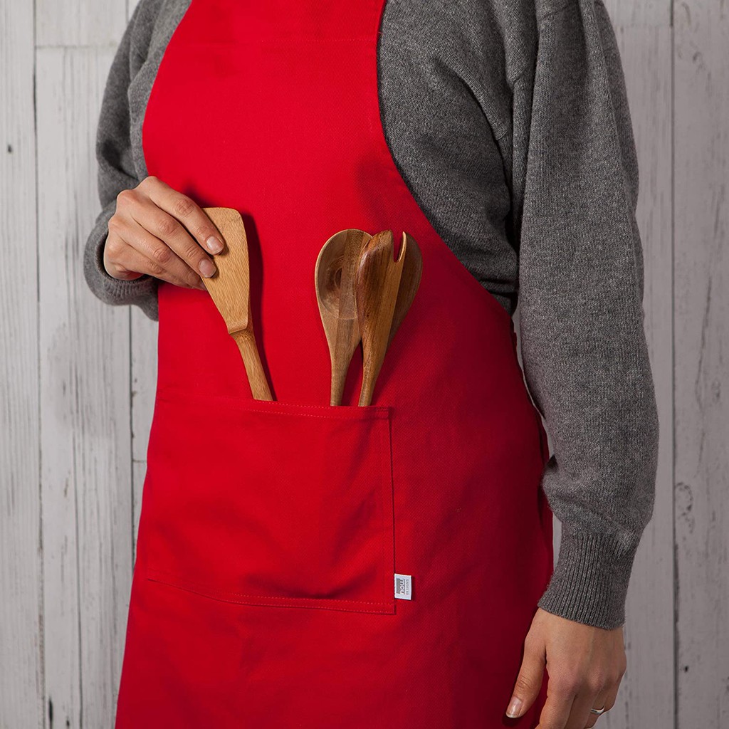 Jual Apron Celemek Merah Cabe cotton drill high quality | Shopee Indonesia