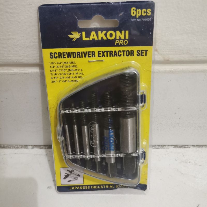 Jual LAKONI PRO Hand Tap balik set / screw extractor 6pcs | Shopee ...
