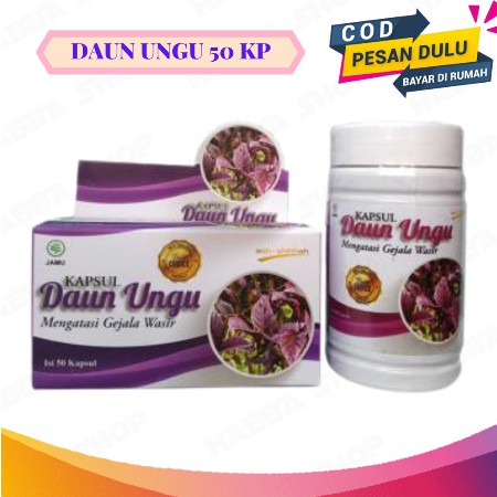 Jual Kapsul Herbal Daun Ungu ORIGINAL BPOM Obat Ambeien Wasir Ambeyen Ampuh Benjolan Asli Ash ...