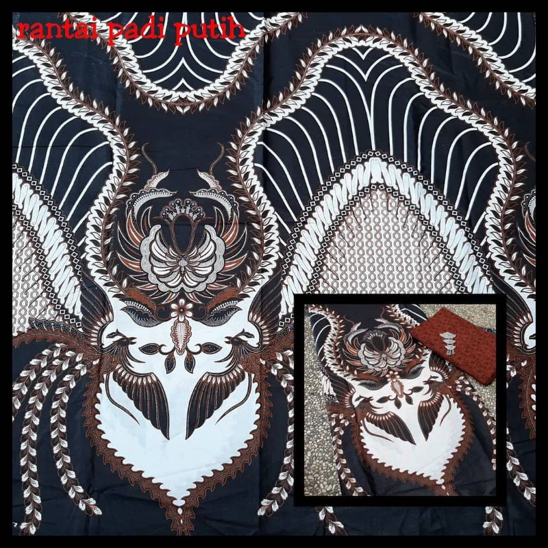 Jual Kain Batik Printing Modern Motif Rantai Padi Kain Meteran Bahan ...