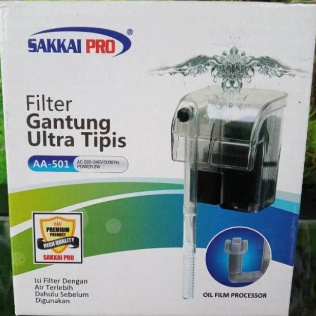 Jual SAKKAI PRO AA 501 Filter Gantung Aquarium Transparan + Skimmer ...