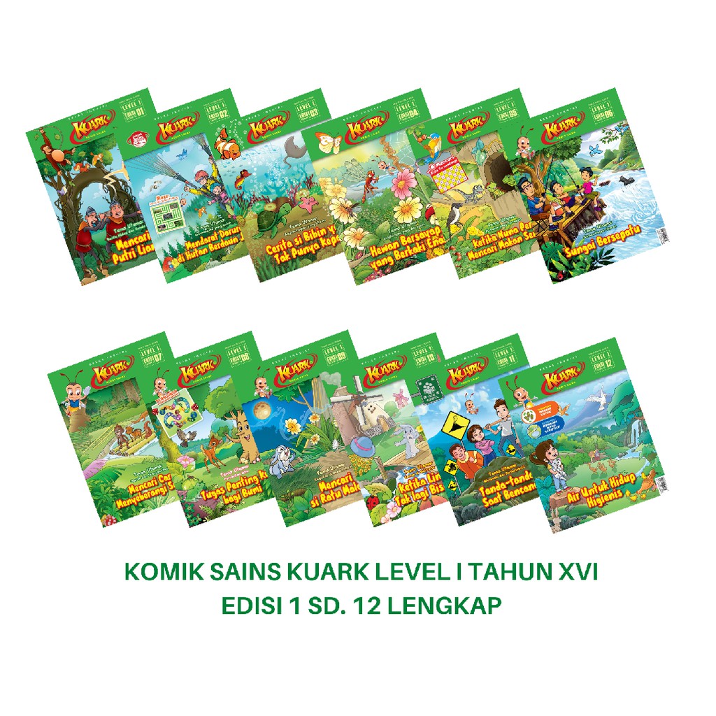 Jual KUARK Komik Sains Paket Tahun XVI (Edisi 1 sd. 12) semua level ...