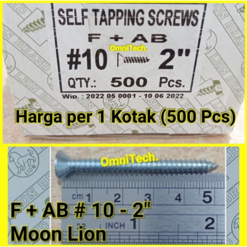 Jual Sekrup Tap Tapping Screw FAB FH Flat Head Kepala Rata (+) Moon ...