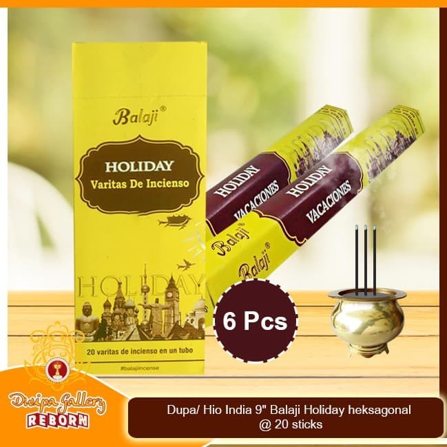 Jual Dupa Hio India 9" Balaji Holiday heksagonal @ 20 sticks (6 pcs/box ...