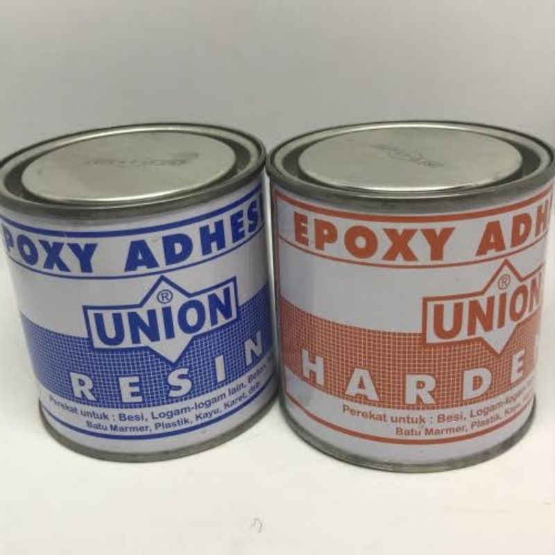 Jual sepasang lem epoxy union hardener dan resin ukuran 200 cc lem kayu ...