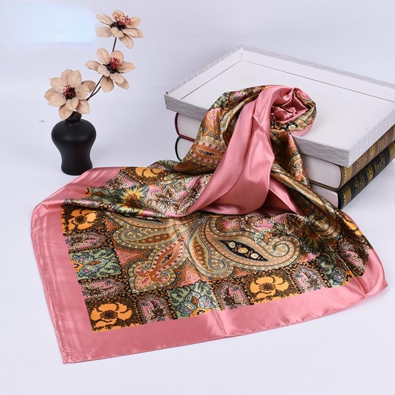 Jual 90X90 Cm Syal Persegi Satin Motif Bunga Jambu Mete Besar Jilbab ...