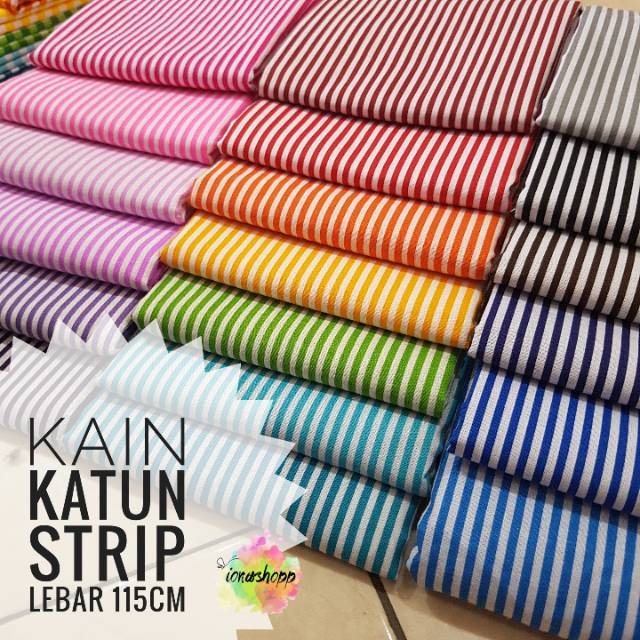 Jual Kain Katun Reactive Motif Garis Salur strip stripes Lebar 115cm | Shopee Indonesia