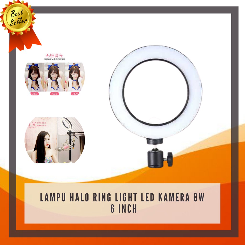 Jual Lampu Halo Ring Light LED Kamera 8W 6 Inch Lampu Ring Studio Foto ...