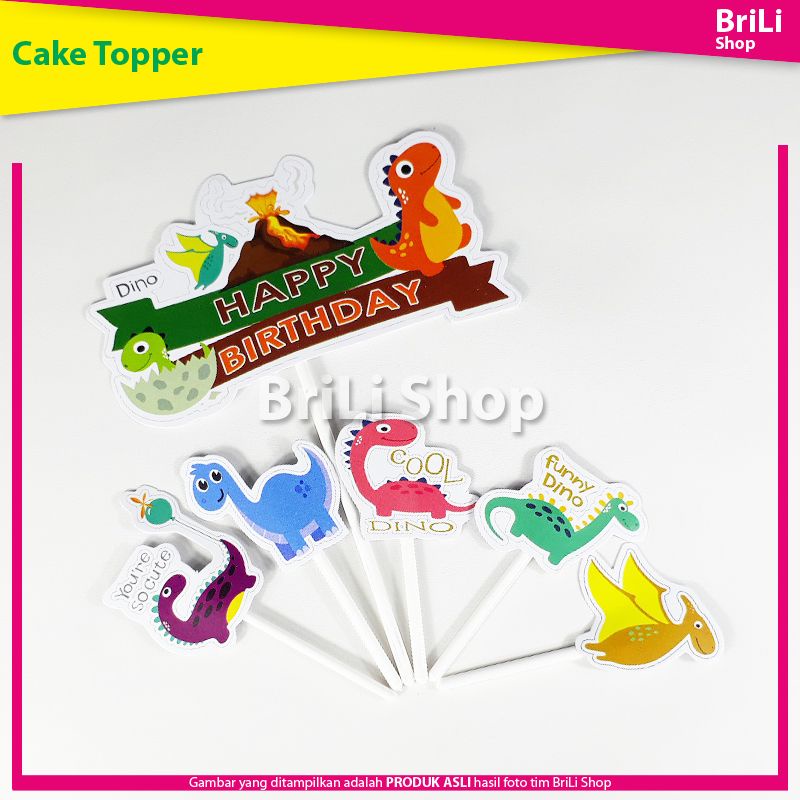 Jual Cake Topper HAPPY BIRTHDAY Dino Hiasan Kue Ultah Ulang Tahun ...