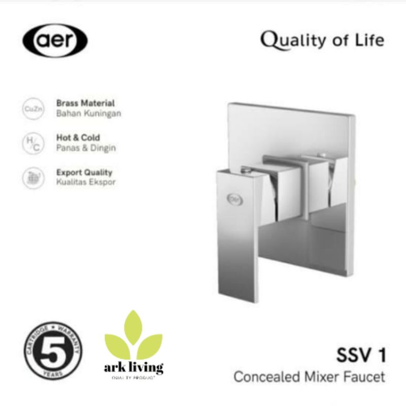Jual AER Kran Tanam Shower Tembok Panas Dingin-Keran Air/Concealed Mixer/ SSV 01 | Shopee Indonesia