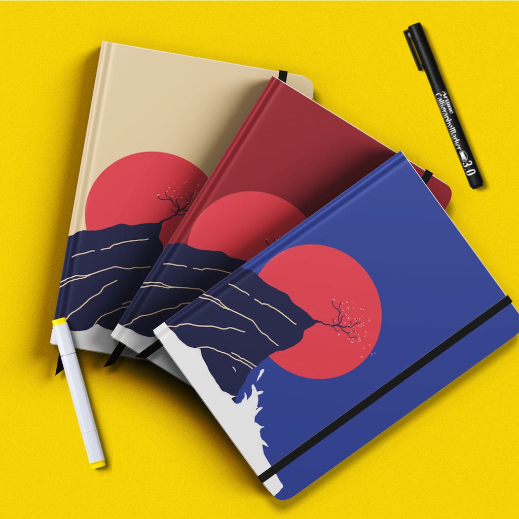 Jual Notebook Custom Landscpae Tema Jepang Custom Warna Tulisan Quotes ...