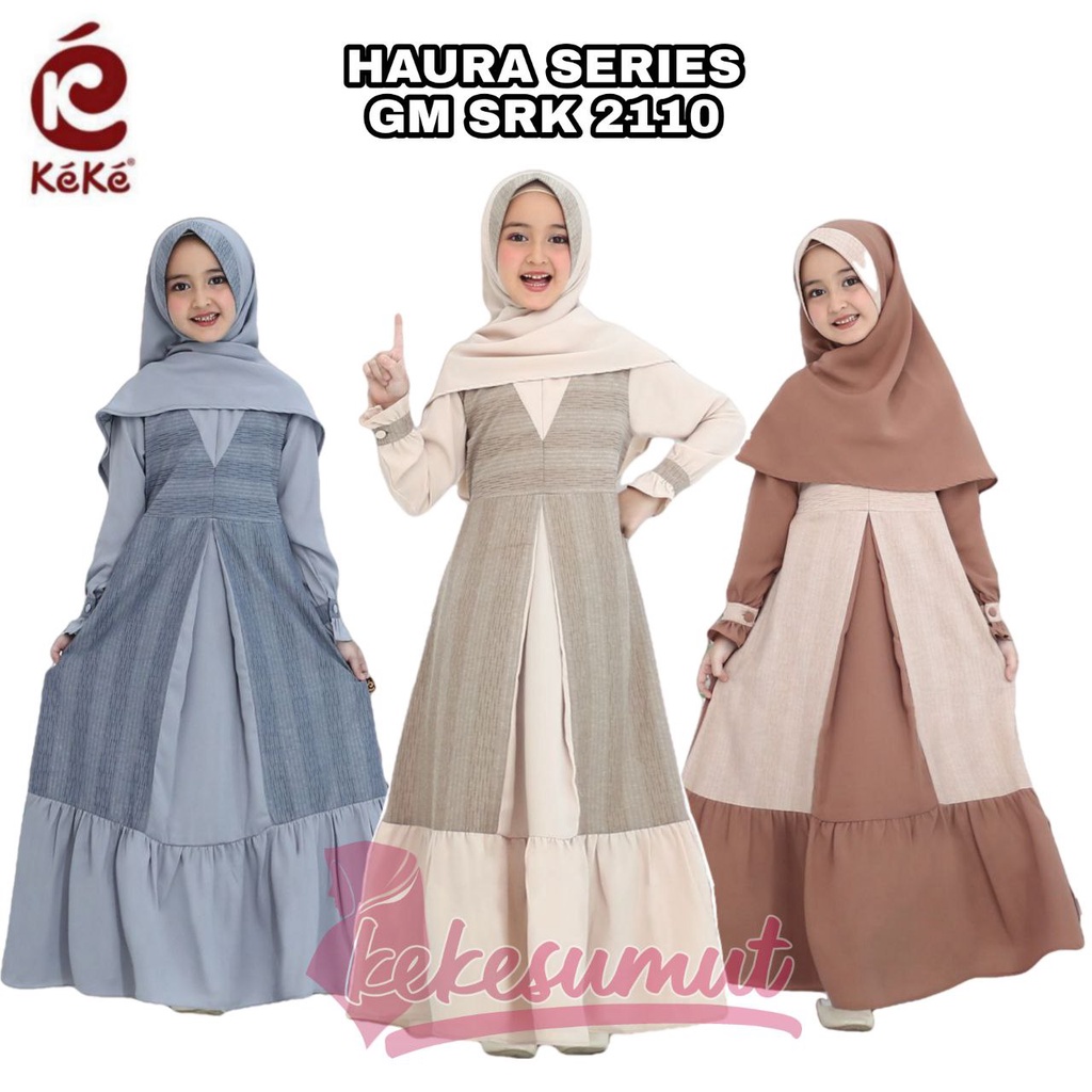 Jual Kekesumut GM SRK 2113 Haura Series Baju Gamis Anak Keke Busana ...