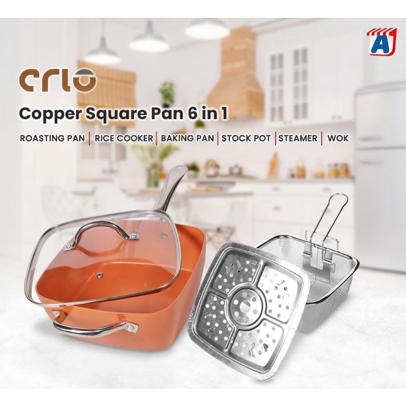 Jual Crio copper square pan 6 in 1 alat masak multifungsi dan serbaguna ...