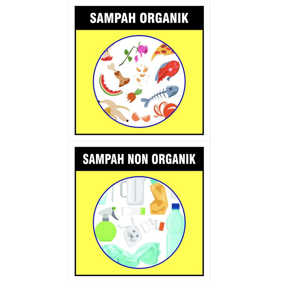 Jual Stiker Vinyl Sampah Organik 15x15cm Dijual Satuan Shopee Indonesia