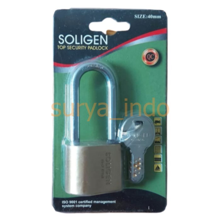 Jual GEMBOK/KUNCI PANJANG PINTU PAGAR BESI SOLIGEN 40MM | Shopee Indonesia