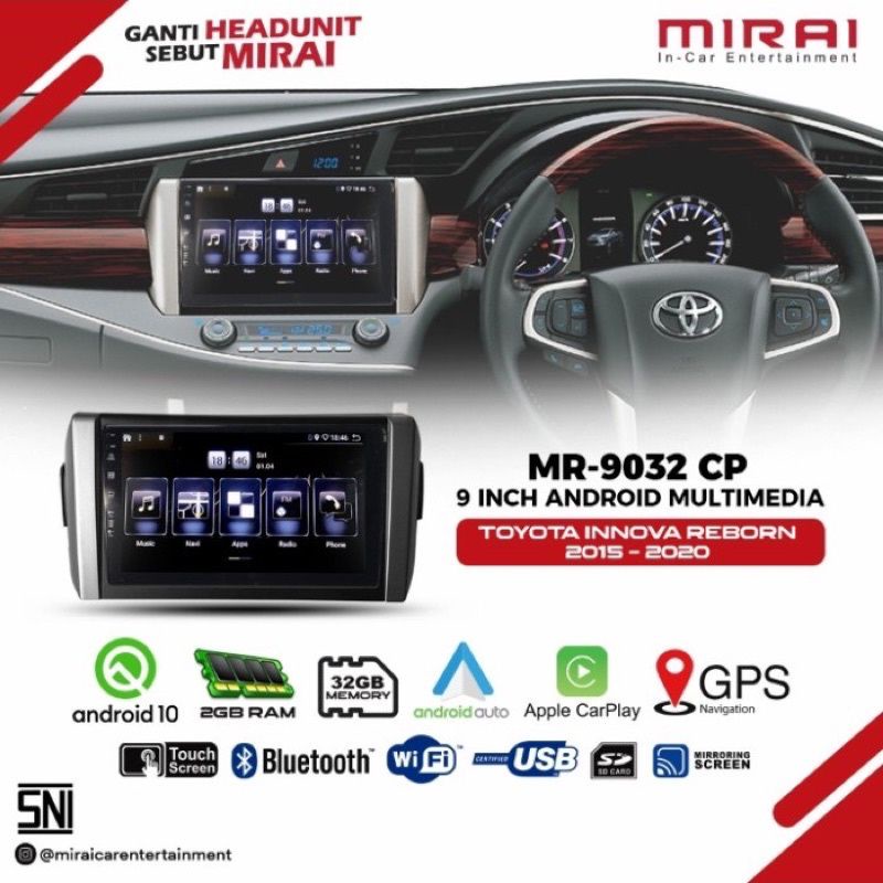 Jual Head Unit Android OEM Toyota Innova Reborn 2016-2020 Mirai 9inch Frame | Shopee Indonesia