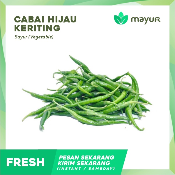 Jual Cabe / Cabai Hijau Keriting / Pack Rp 5000 (50 - 100 gram ...