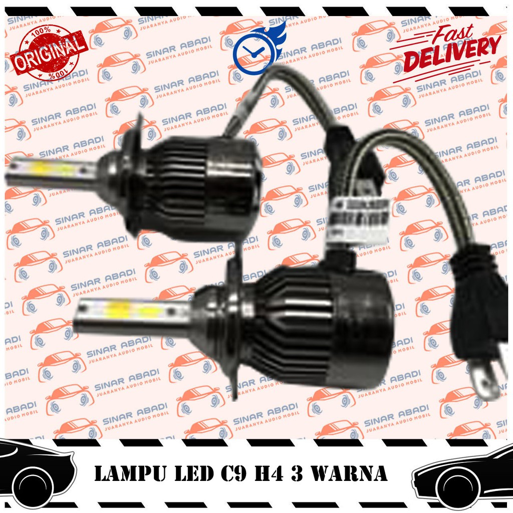 Jual LAMPU LED C9 H4 3 WARNA | Shopee Indonesia