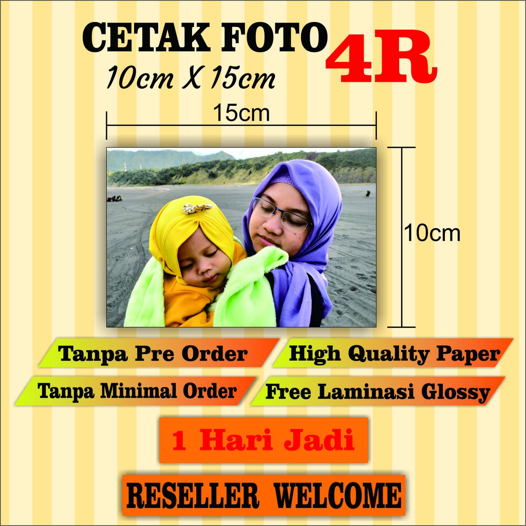 Jual Cetak Foto 4R 10x15 cm + FREE LAMINASI GLOSSY | Shopee Indonesia