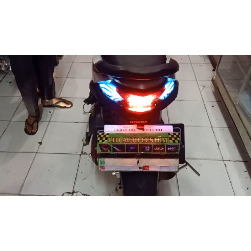 Jual lampu stop custom beat Fi Lazy led led biru sen running jalan PNP ...