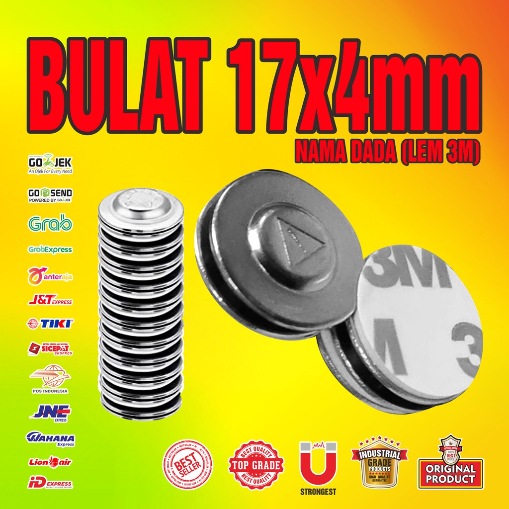 Jual MAGNET NEODYMIUM SUPER STRONG DADA BULAT DIAMETER 17x4mm - 17 x 4 ...