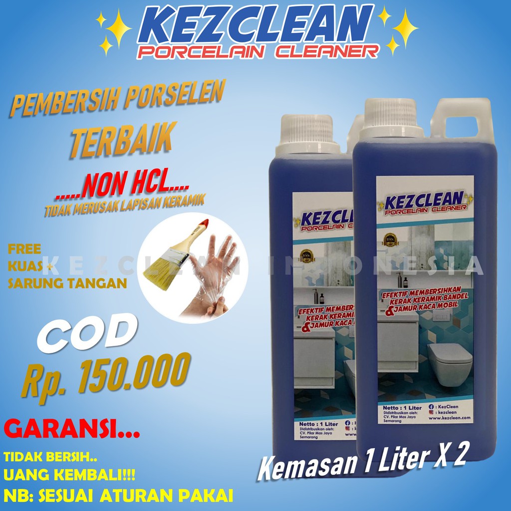 Jual Pembersih Kamar Mandi Toilet Kaca Kezclean 1Liter x 2 | Shopee ...