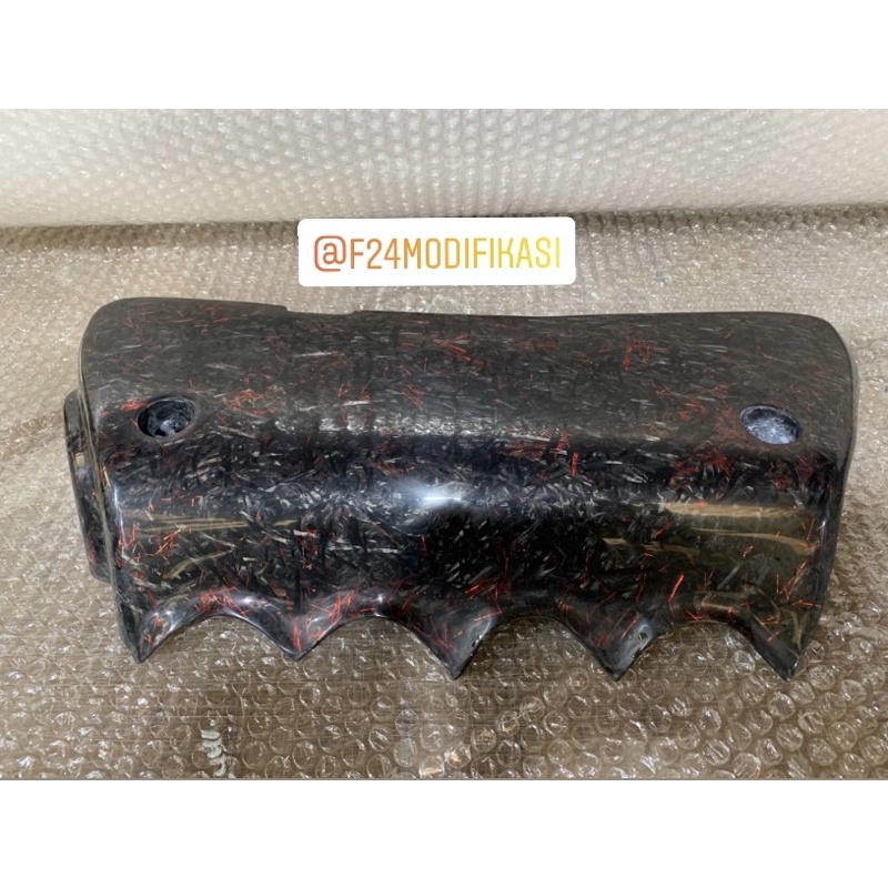 Jual cover engine honda brio carbon forged mix red | Shopee Indonesia