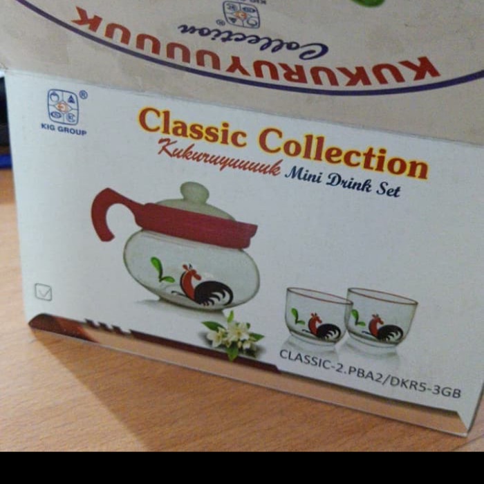 Jual Eklusif Mini Drink Set /Teko Set Ayam Jago Gelas Sloki Klasik ...
