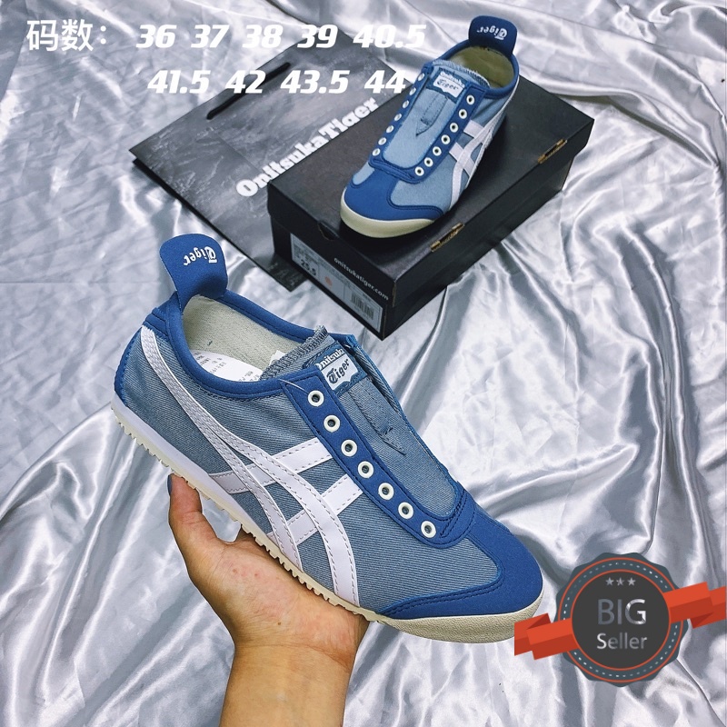 Jual Sepatu Onitsuka Tiger Mexico 66 Slip On Blue White | Shopee Indonesia
