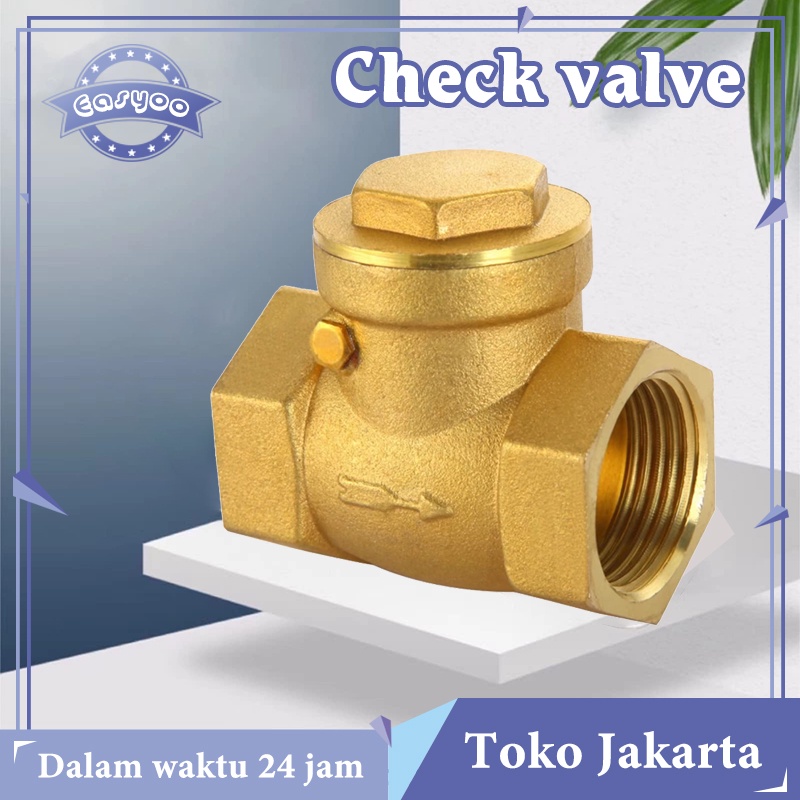 Jual Check Valve Full Tembaga Klep Tabok 1/2 3/4 1 Inch Swing Check Valve | Shopee Indonesia
