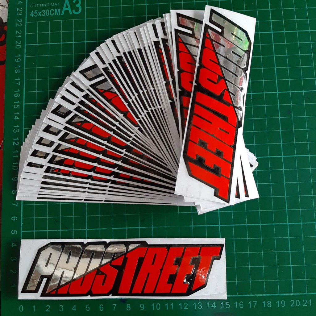 Jual STICKER PROSTREET PUTIH MERAH CUTTING BANYAK UKURAN NYA | Shopee ...