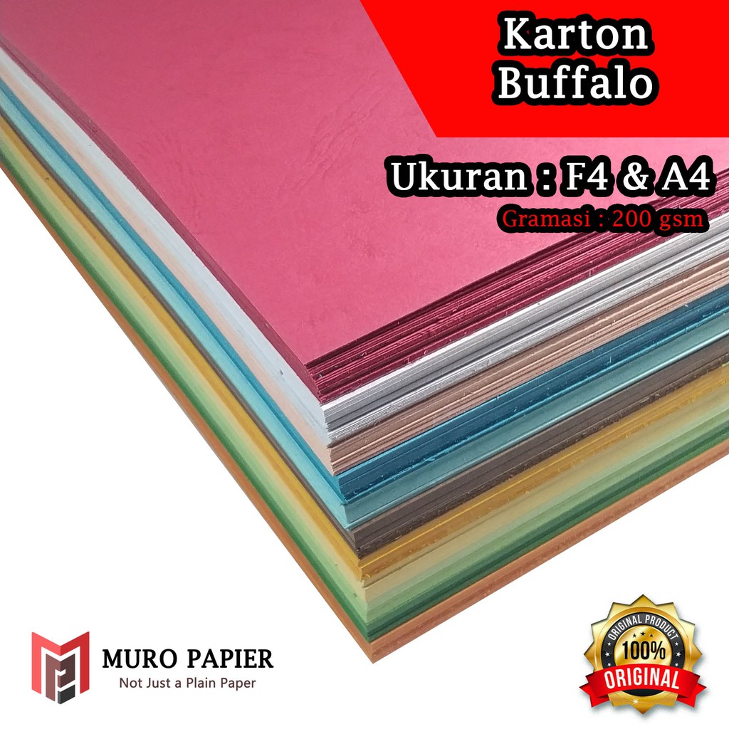 Jual ( PER PAK - ISI 20 ) Karton Buffalo 200 gsm A4 F4 - by Muro Papier ...