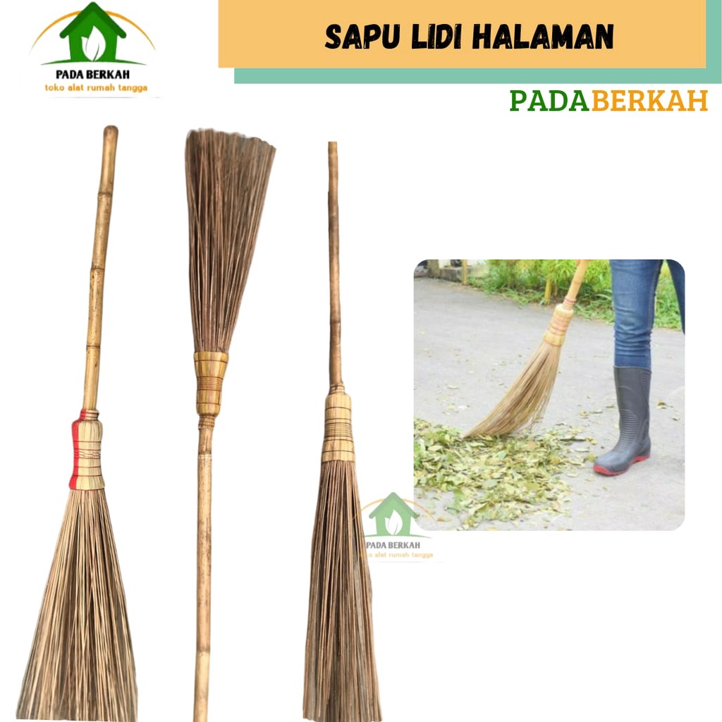 Jual Sapu Lidi Gagang Panjang Halaman/ Sapu Lidi Taman Gagang Bambu ...