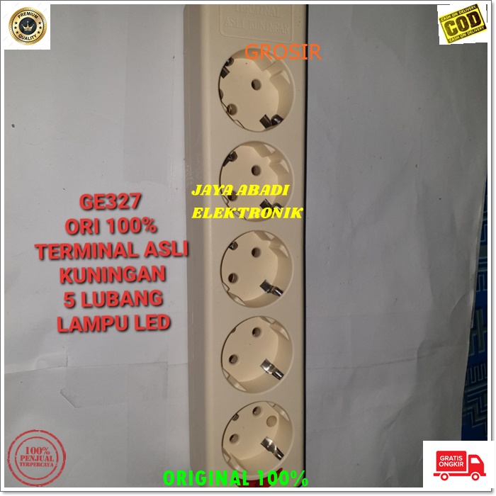 Jual ORIGINAL TERMINAL 5 LUBANG SOCKET LAMPU LED COLOKAN LISTRIK STEKER ...