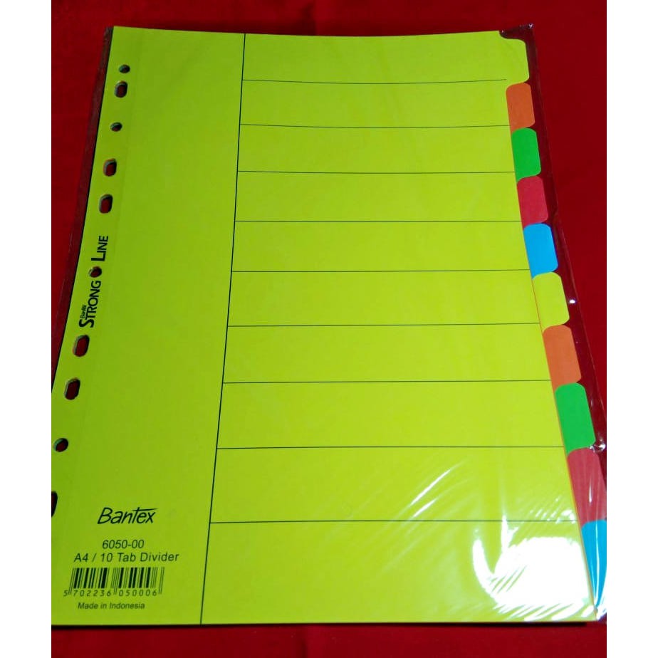 Jual Bantex 6050-00 Carton Divider A4 10 Dividers ( 1 Set - 10 Warna ...