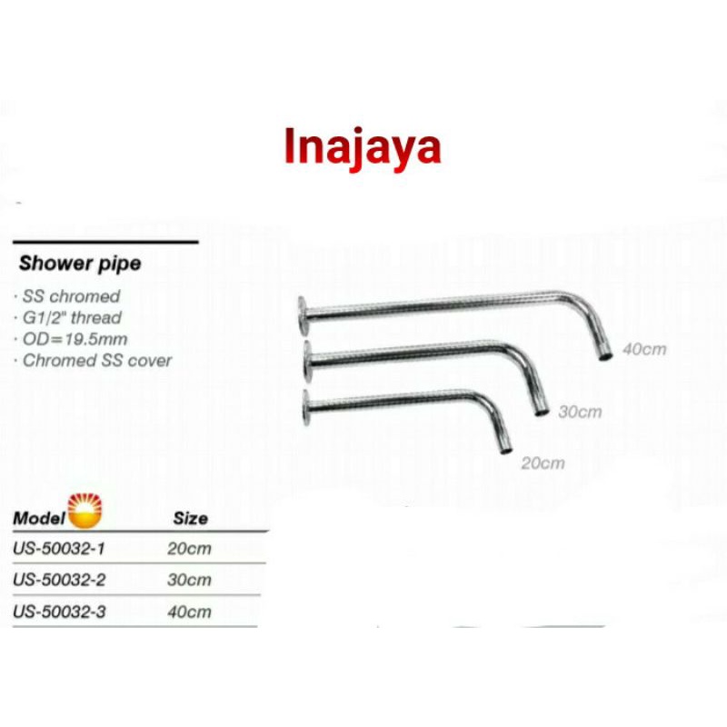 Jual shower pipe pipa tangkai wall sower tanam dinding atas 20 30 40 cm ...