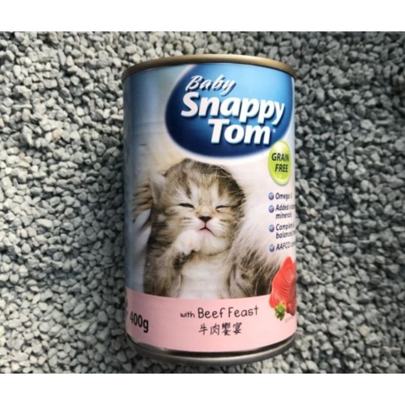 Jual SNAPPY TOM BABY BEEF FEAST KALENG 400GR | Shopee Indonesia