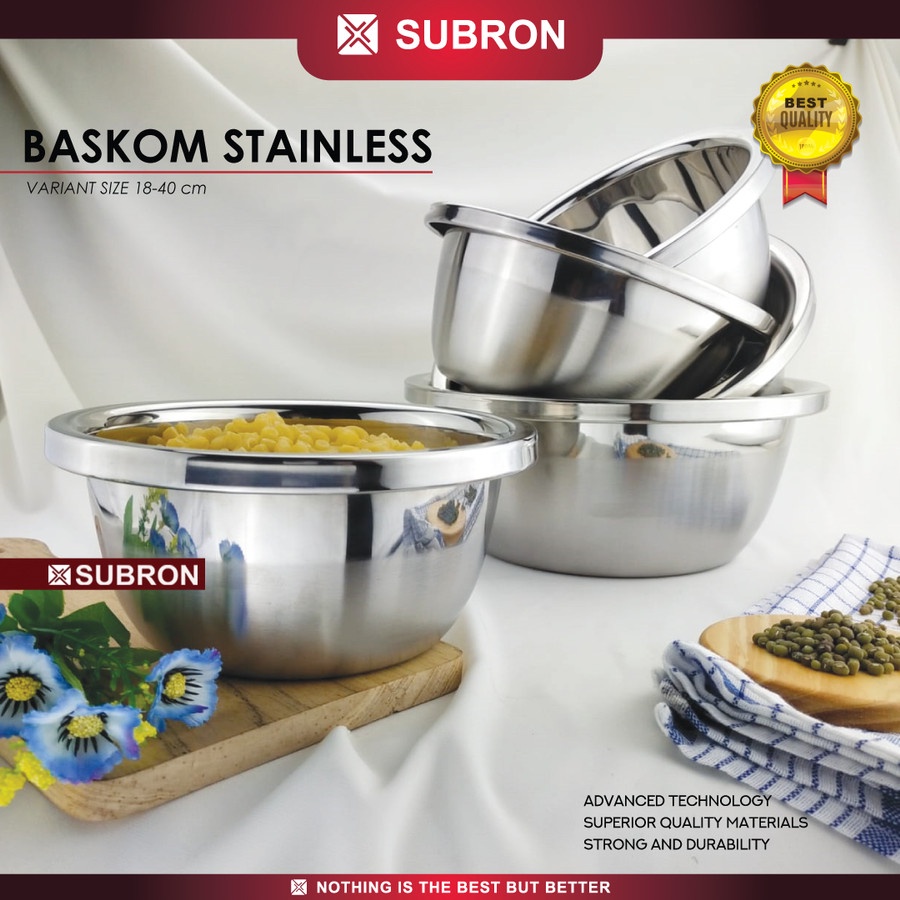 Jual BASKOM / BASIN TEBAL STAINLESS STEEL SUBRON | Shopee Indonesia
