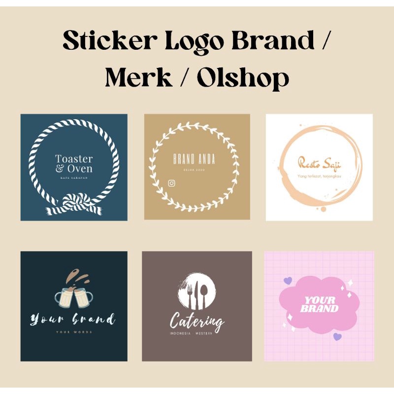 Jual STICKER LOGO BRAND KOTAK/ STICKER LOGO OLSHOP/ STIKER LOGO MERK ...