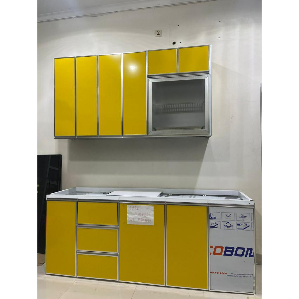 Jual Kitchen Set Dapur Atas Bawah Lemari Dapur Aluminium Kabinet Rak ...