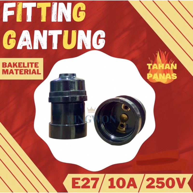 Jual FITTING GANTUNG HITAM FITTING LAMPU GANTUNG E27 BAKELITE GROSIR | Shopee Indonesia