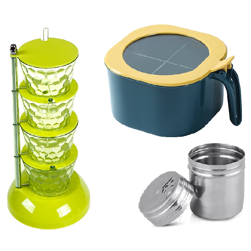 Jual DHW Tempat Bumbu Kotak 4in1 SUSUN / KOTAK Plastik BPA FREE, Botol ...