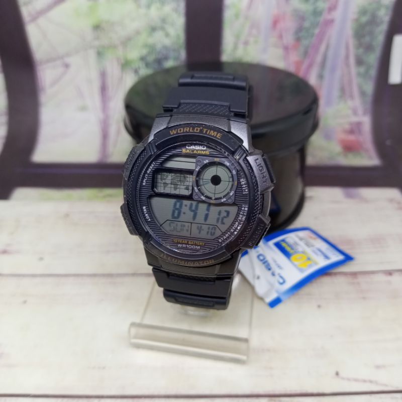 Jual CASIO AE 1000W Original Tahan Air Jam Tangan Pria Casio World Time Digital | Shopee Indonesia