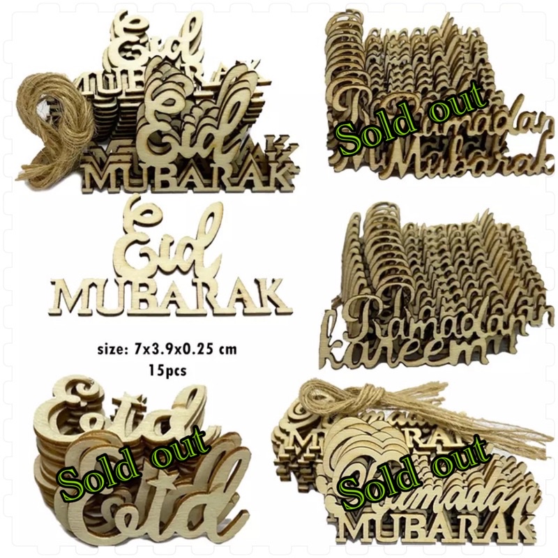 Jual 5pc tulisan idul fitri dari kayu ucapan lebaran | Shopee Indonesia